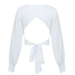 Tops | Backless White Color Blouse Size L | Poshmark